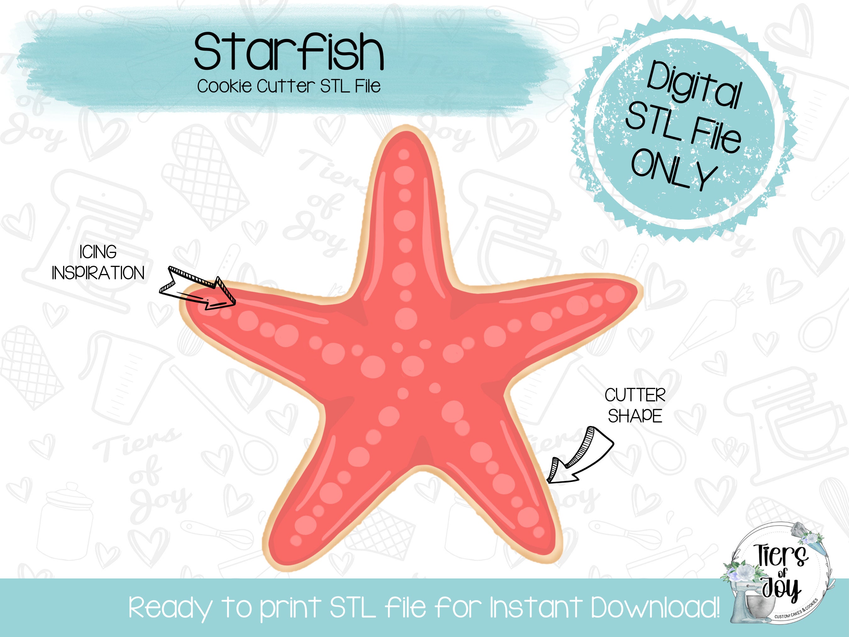 Starfish Cookie Cutter STL – 3D Printer File (digital Download) - Etsy