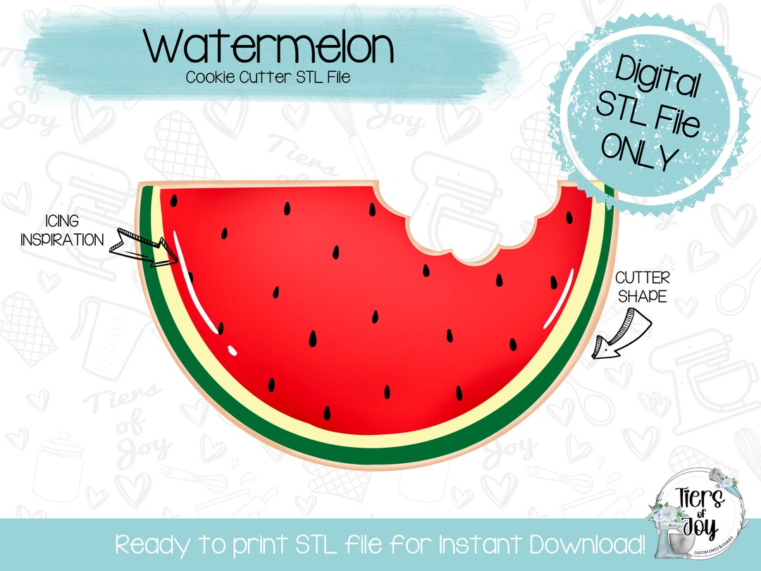 Baby-q Watermelon Cookie Cutter STL File - Baby Shower - STL File ...