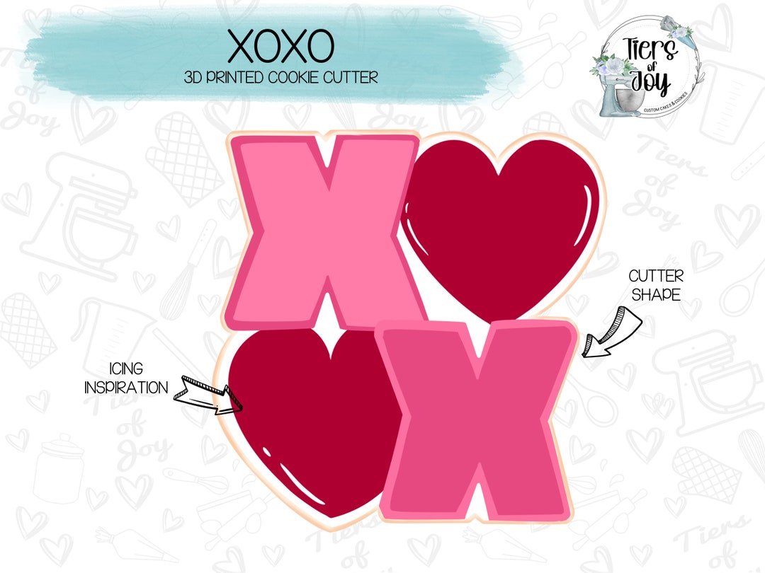 XOXO Cookie Cutter - Valentine's Day - Holidays - 3D Printed Cookie ...