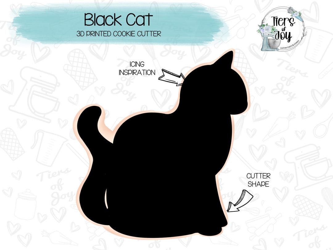 Black Cat Cookie Cutter - Halloween - Holidays - 3D Printed Cookie ...