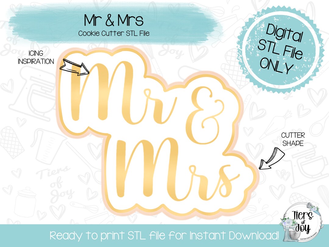 Mr and Mrs Cookie Cutter STL – 3D Printer File (digital Download) - Etsy