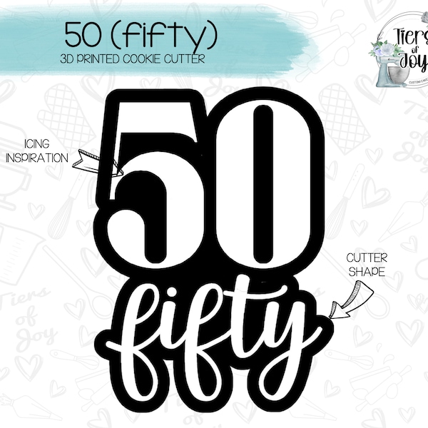 50th Birthday Cookie Cutter - Etsy