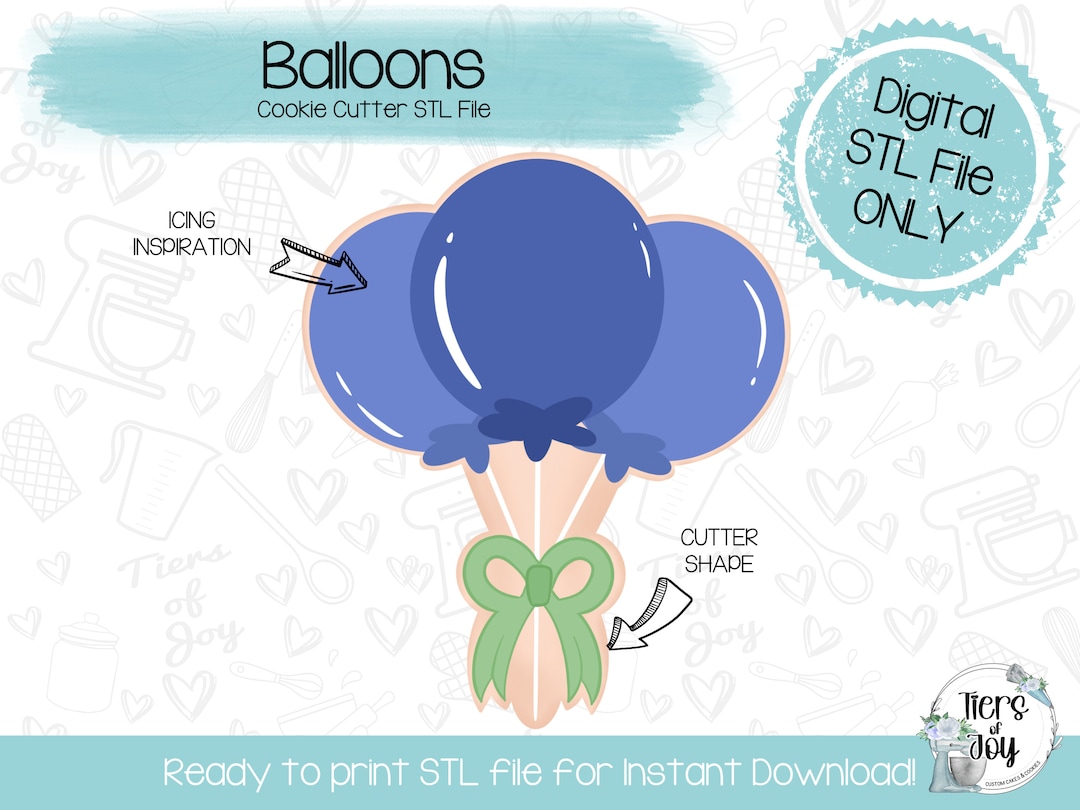 Blueberry Balloon Cookie Cutter STL – 3D Printer File (digital Download ...