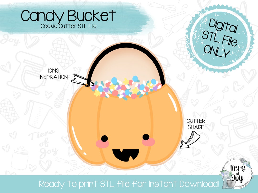 Candy Bucket Cookie Cutter STL File Instant Download 3D Printed Cookie ...