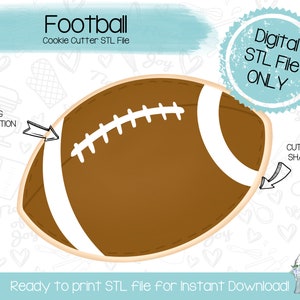 Football Cookie Cutter STL – 3D Printer File (digital Download) - Etsy