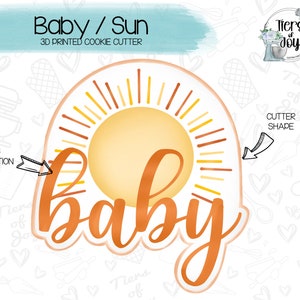 Boho Baby Sun Cookie Cutter - 3D Printed Cookie Cutter - Etsy