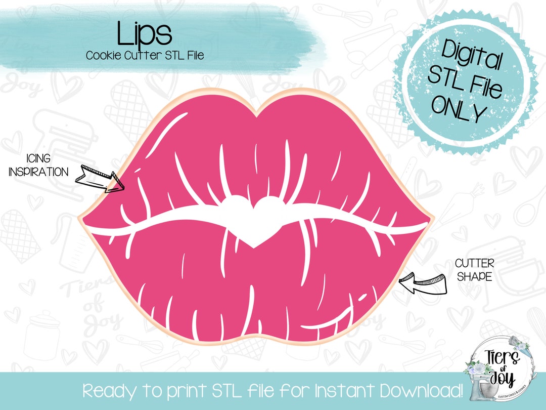 Lips Cookie Cutter STL File Valentine's Day Holidays Instant Download ...