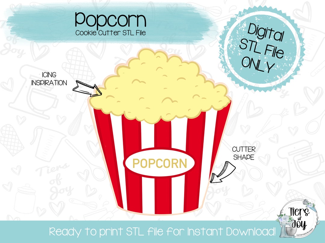 Popcorn Cookie Cutter STL – 3D Printer File (digital Download) - Etsy