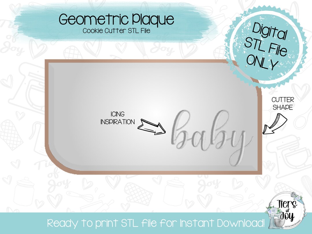 Geometric Shape - Rounded/pointed Rectangle Cutter STL File - Instant ...