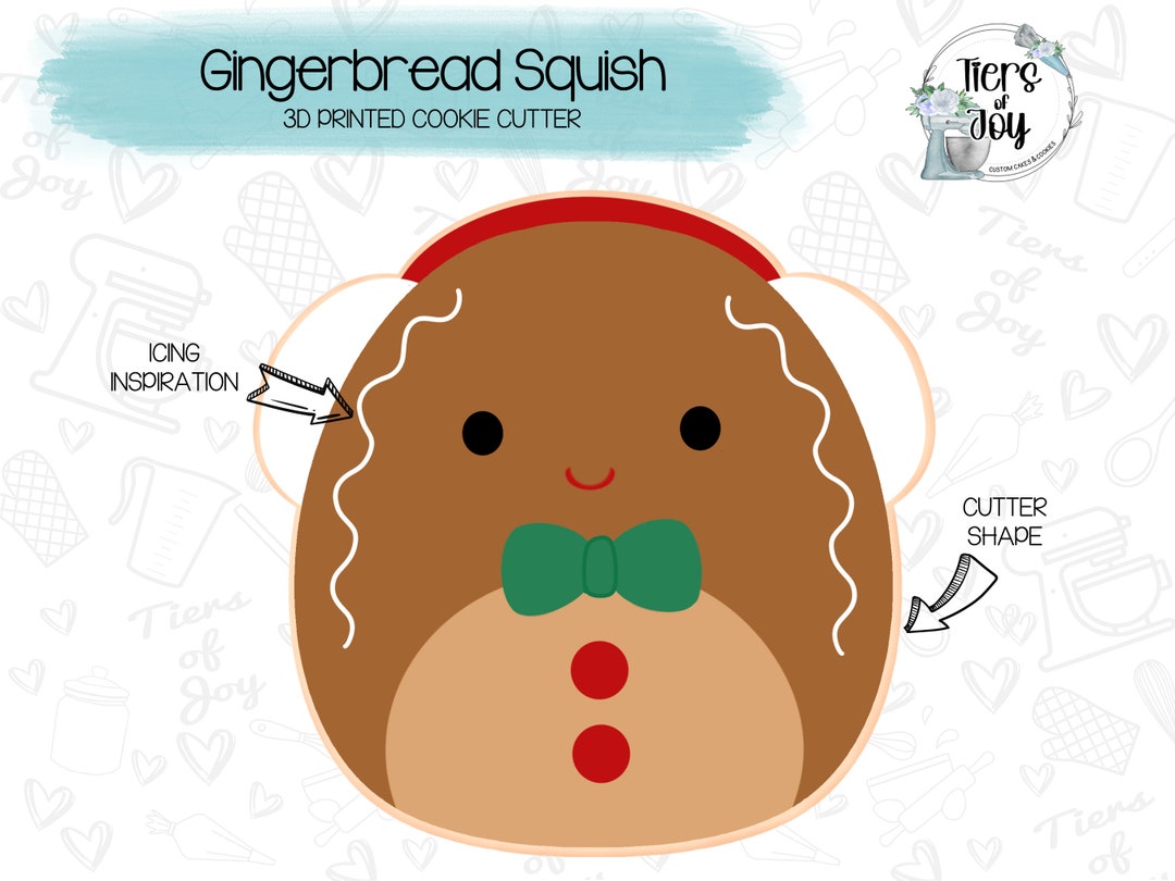 Gingerbread Squish Cookie Cutter - Squishmallow - Christmas - 3D ...