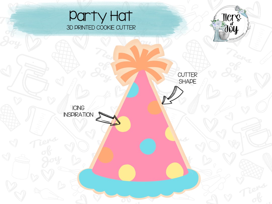 Birthday / Party Hat Cookie Cutter - Birthday - 3D Printed Cookie ...
