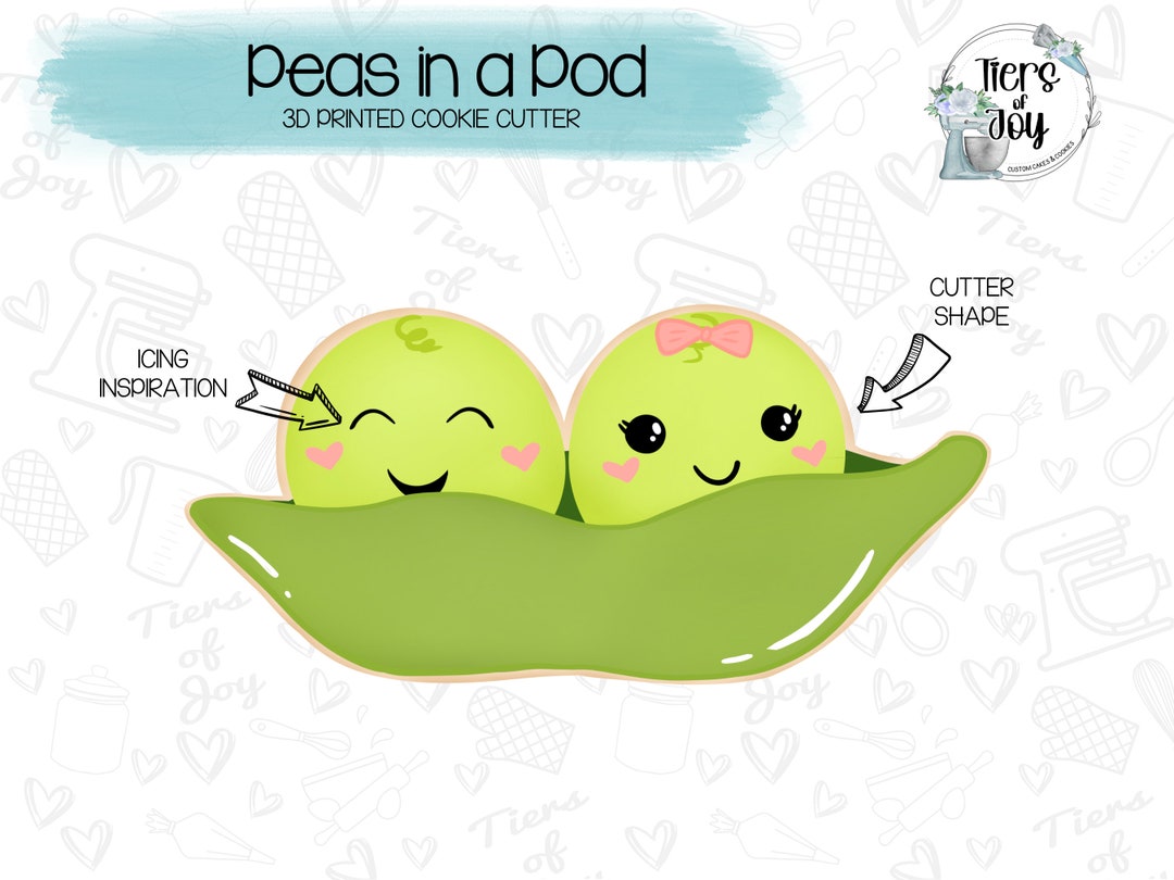 Peas in a Pod Cookie Cutter - Two Peas in a Pod - Baby Shower - 3D ...
