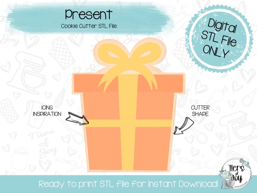 Present Cookie Cutter STL File - Birthday - Christmas - Instant ...
