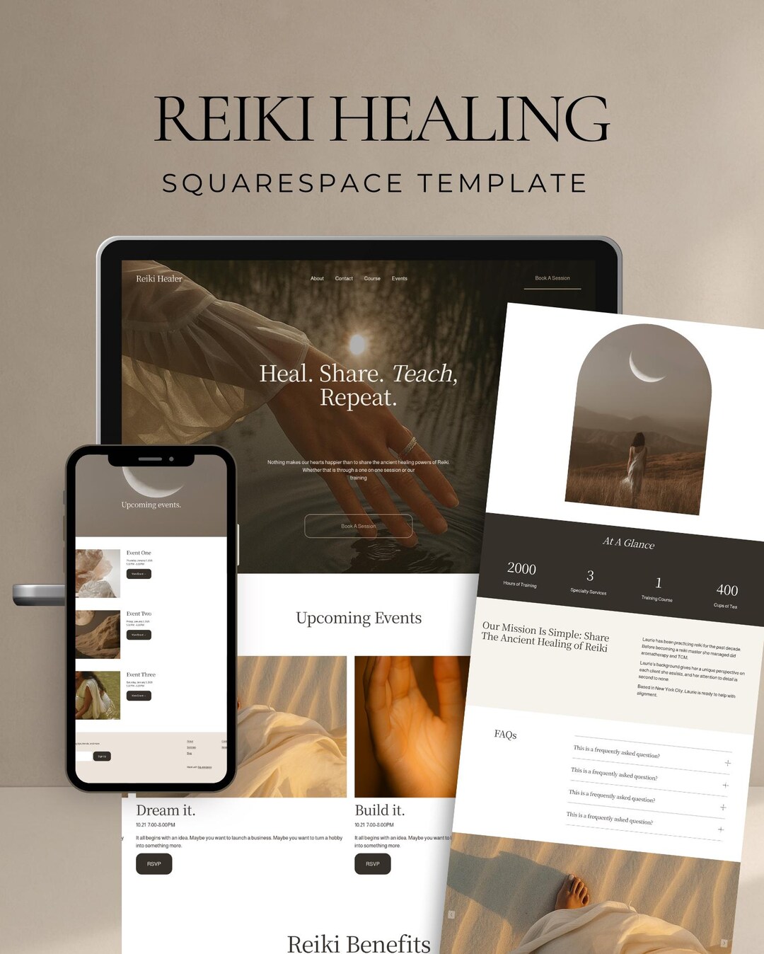 Reiki Squarespace Website Template for Energy Healers | Holistic ...