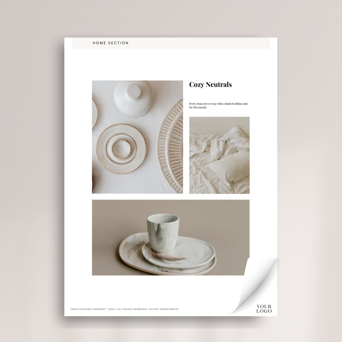 Holiday Gift Guide Template, Product Catalog, Line Sheet Template ...