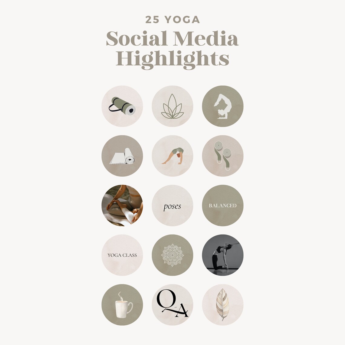 Yoga Social Media Templates: Instagram Posts & Highlight Covers (canva ...