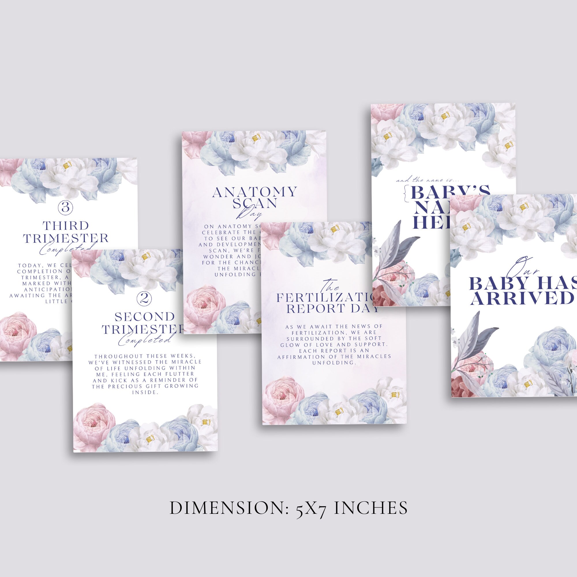 IVF Milestone Cards, Canva Template, Printable Pregnancy Cards, Doula ...