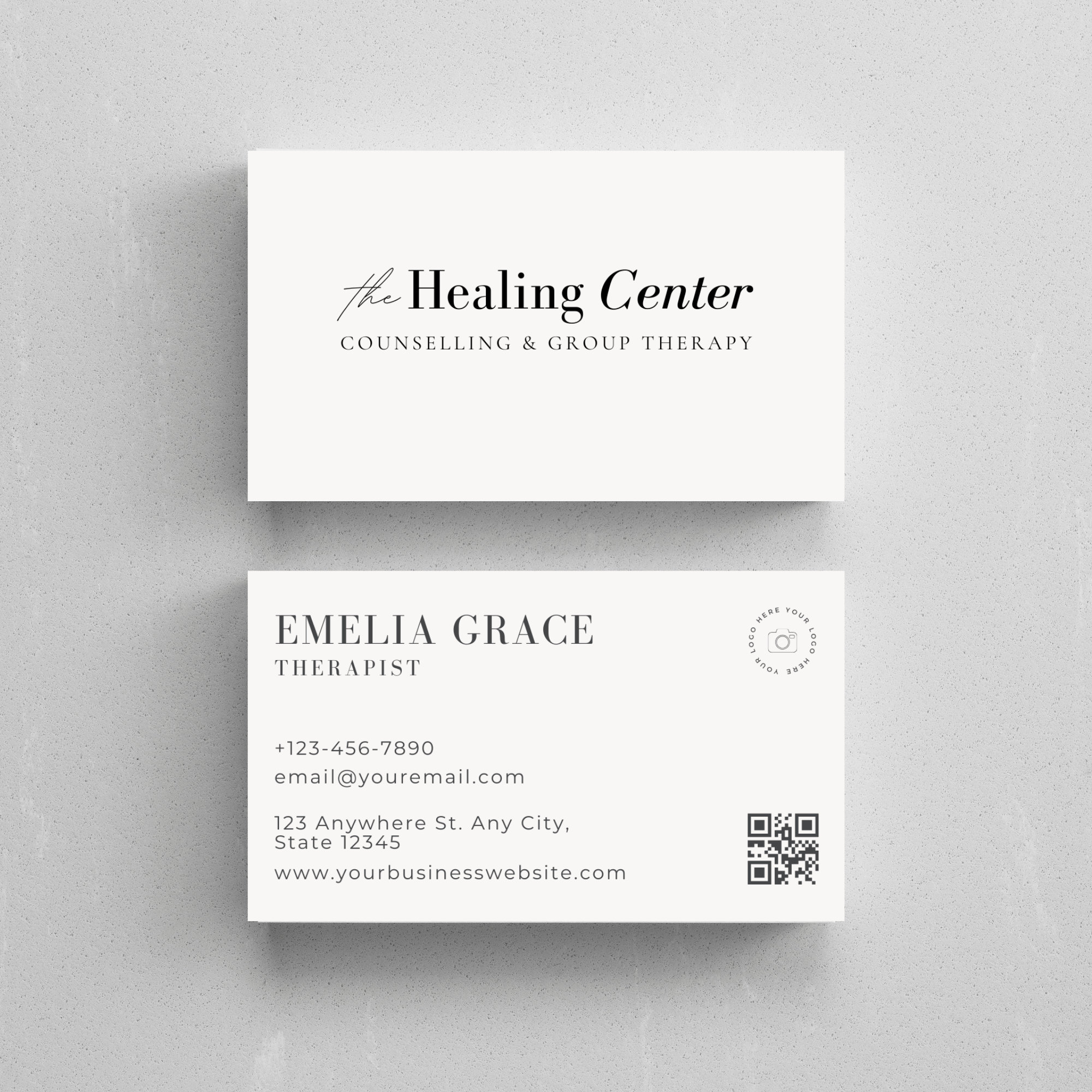 Therapist Business Cards, Canva Template, Editable, Professional and ...