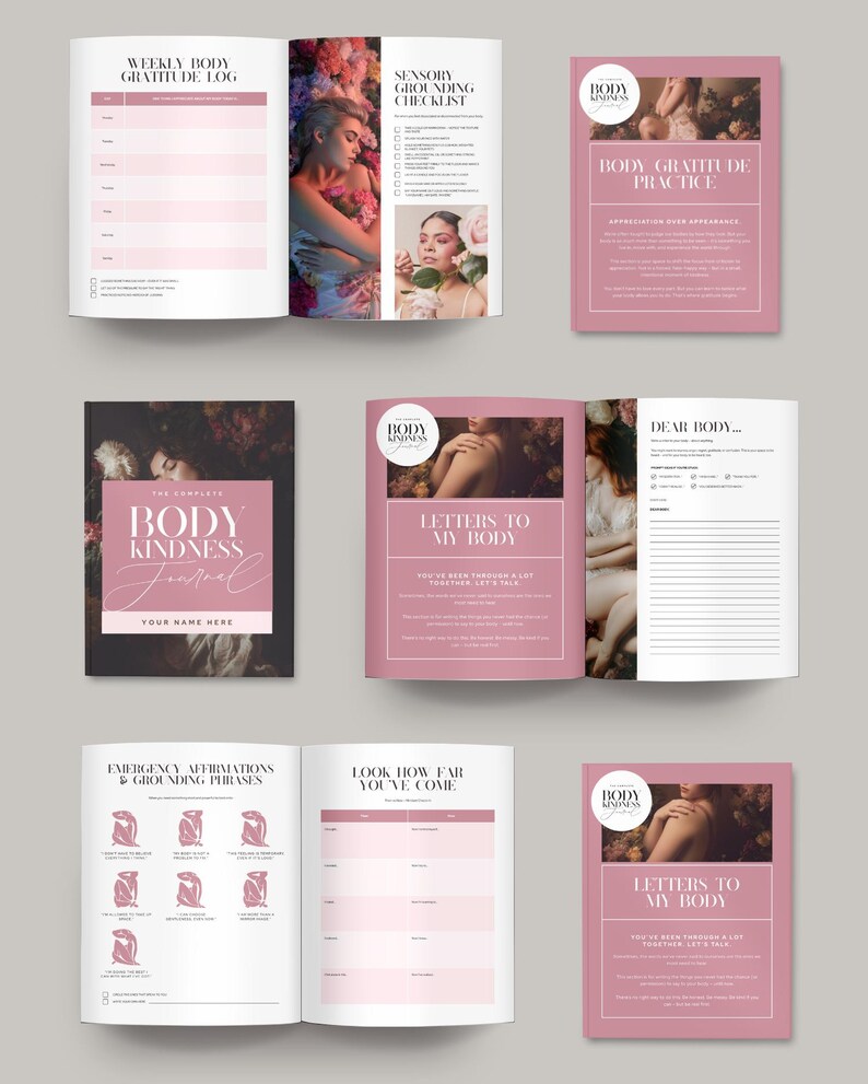 Body Positivity Workbook: Canva Template, Self-compassion & Self ...