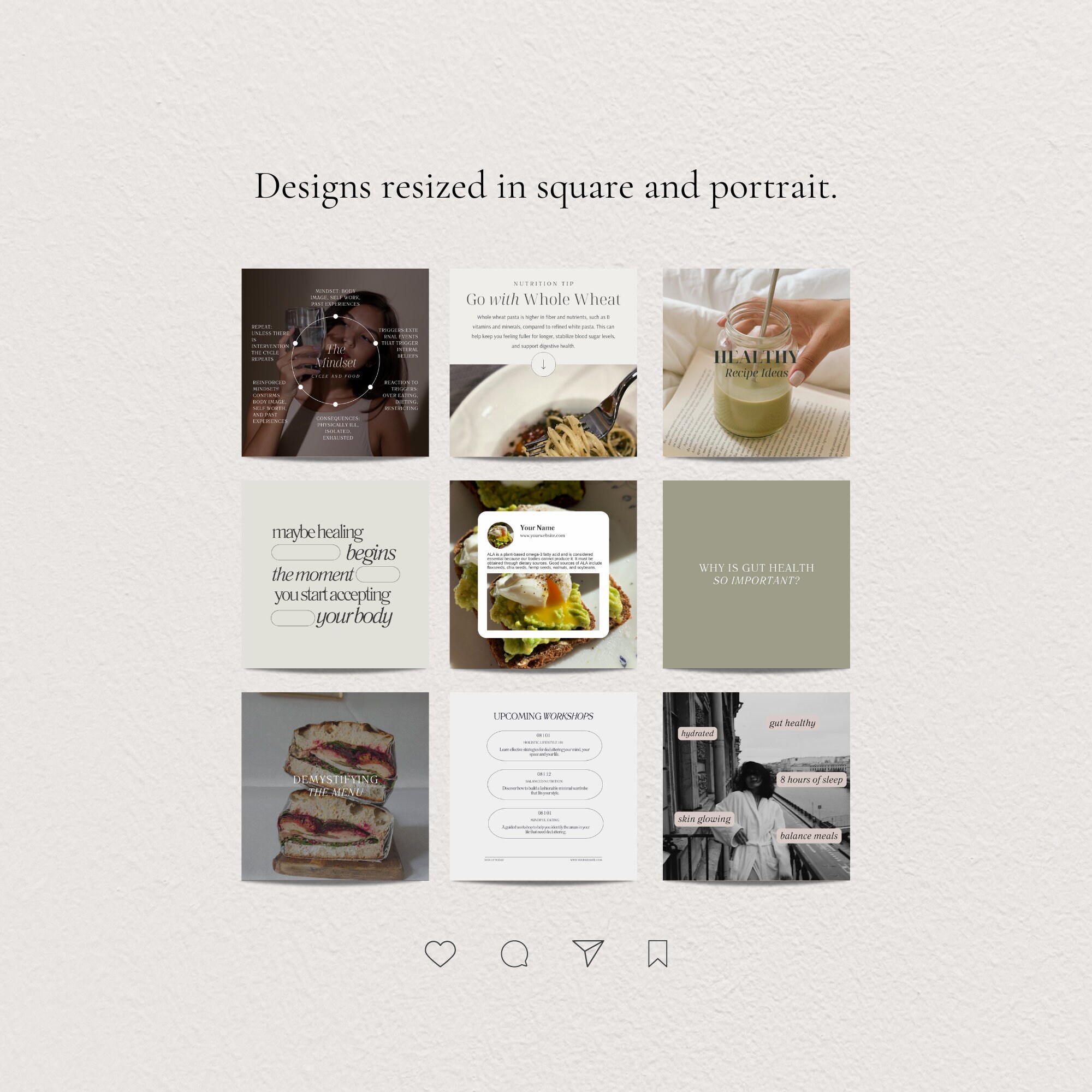 Nutritional Social Media Templates, Nutrition Coach, Health and ...