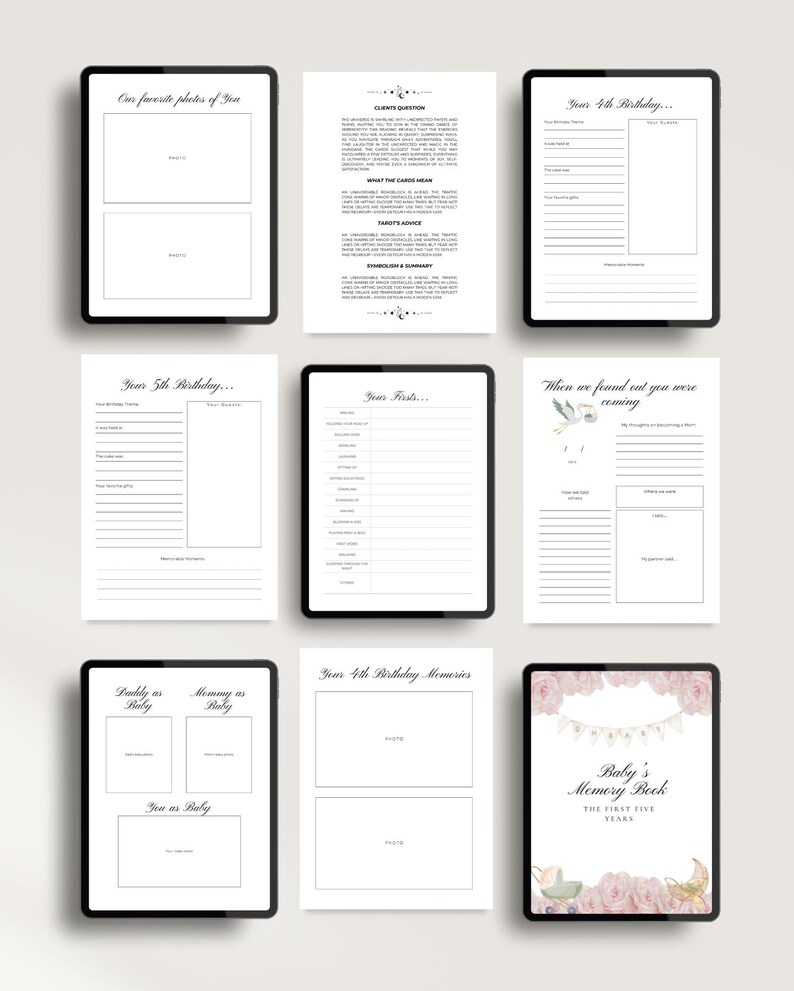 Baby Memory Book Template: First 5 Years Keepsake (editable Canva ...
