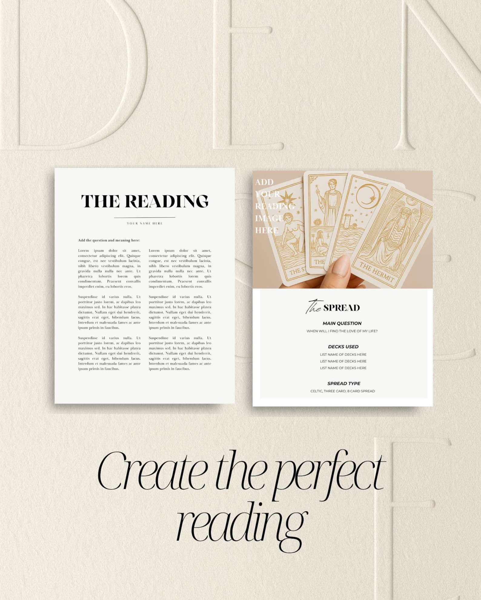 Editable Tarot Reading Template: Canva Template for Tarot Readers ...