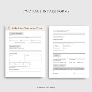 Esthetician Intake Forms, Canva Template, Customize and Print ...