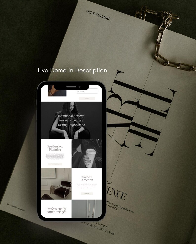 Photography Squarespace Template | Minimal Editorial Portfolio Website ...