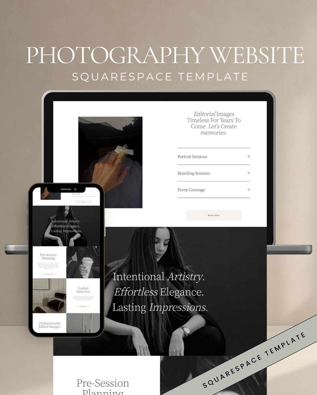 Photography Squarespace Template | Minimal Editorial Portfolio Website ...