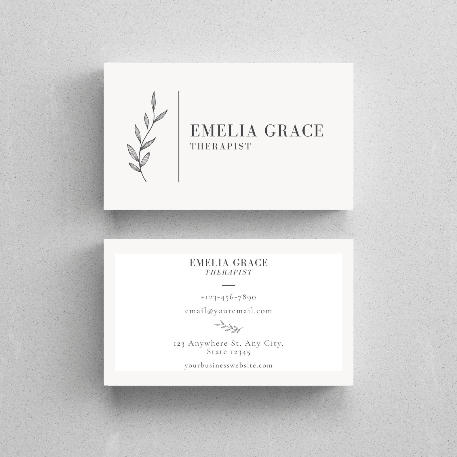 Therapist Business Cards, Canva Template, Editable, Professional and ...