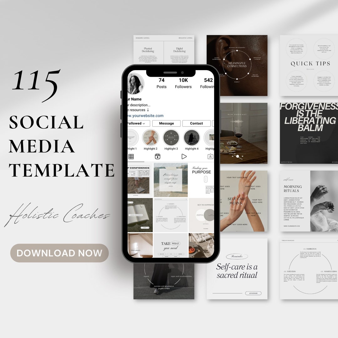 Holistic Coach Instagram Templates, Spiritual Instagram, Wellness Coach ...