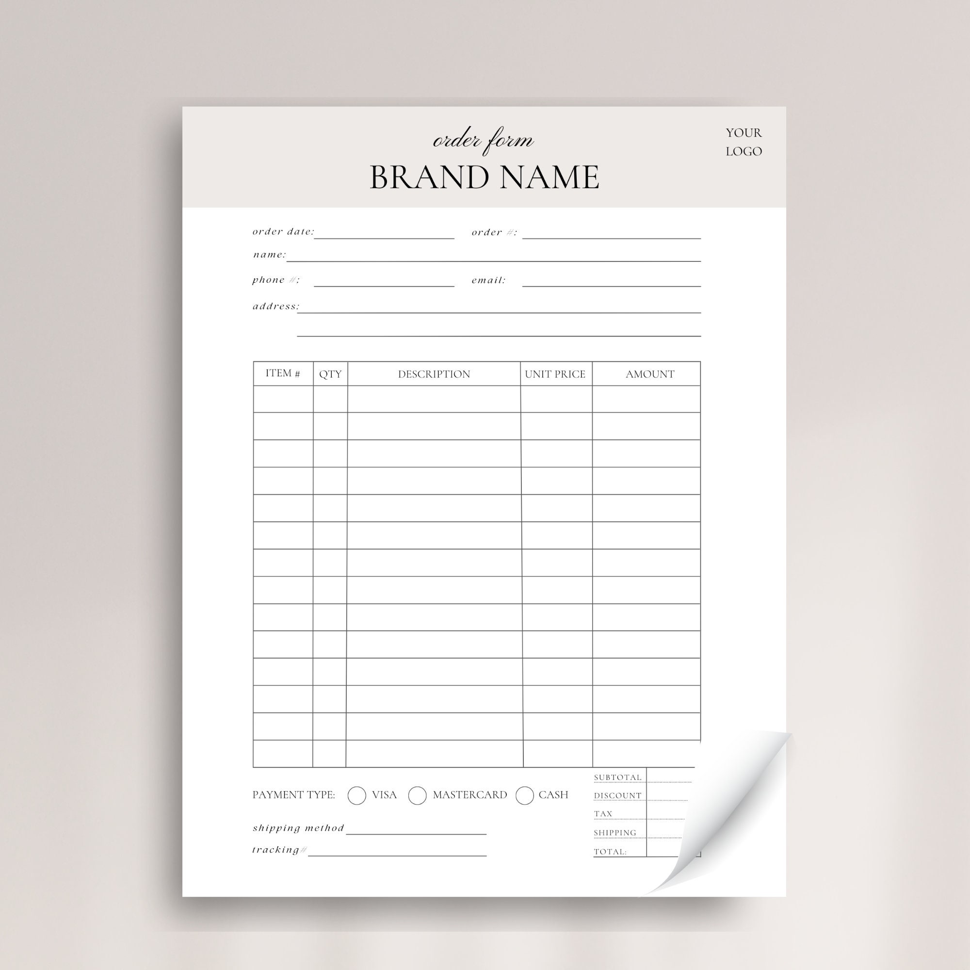 Wholesale Order Form Template: Canva Editable, Small Business (instant ...