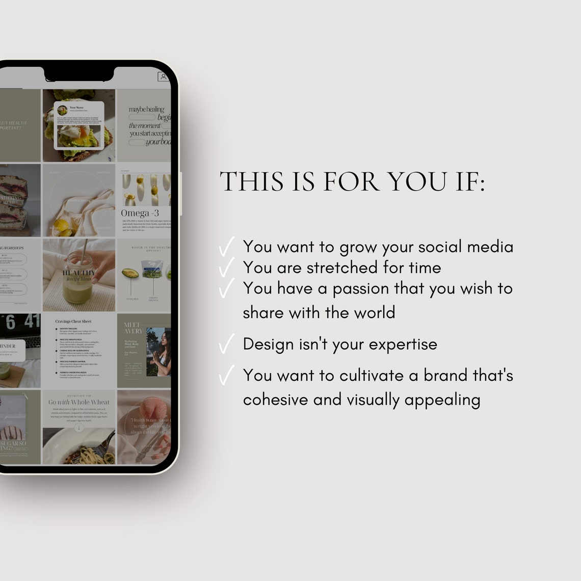Nutritional Social Media Templates, Nutrition Coach, Health and ...