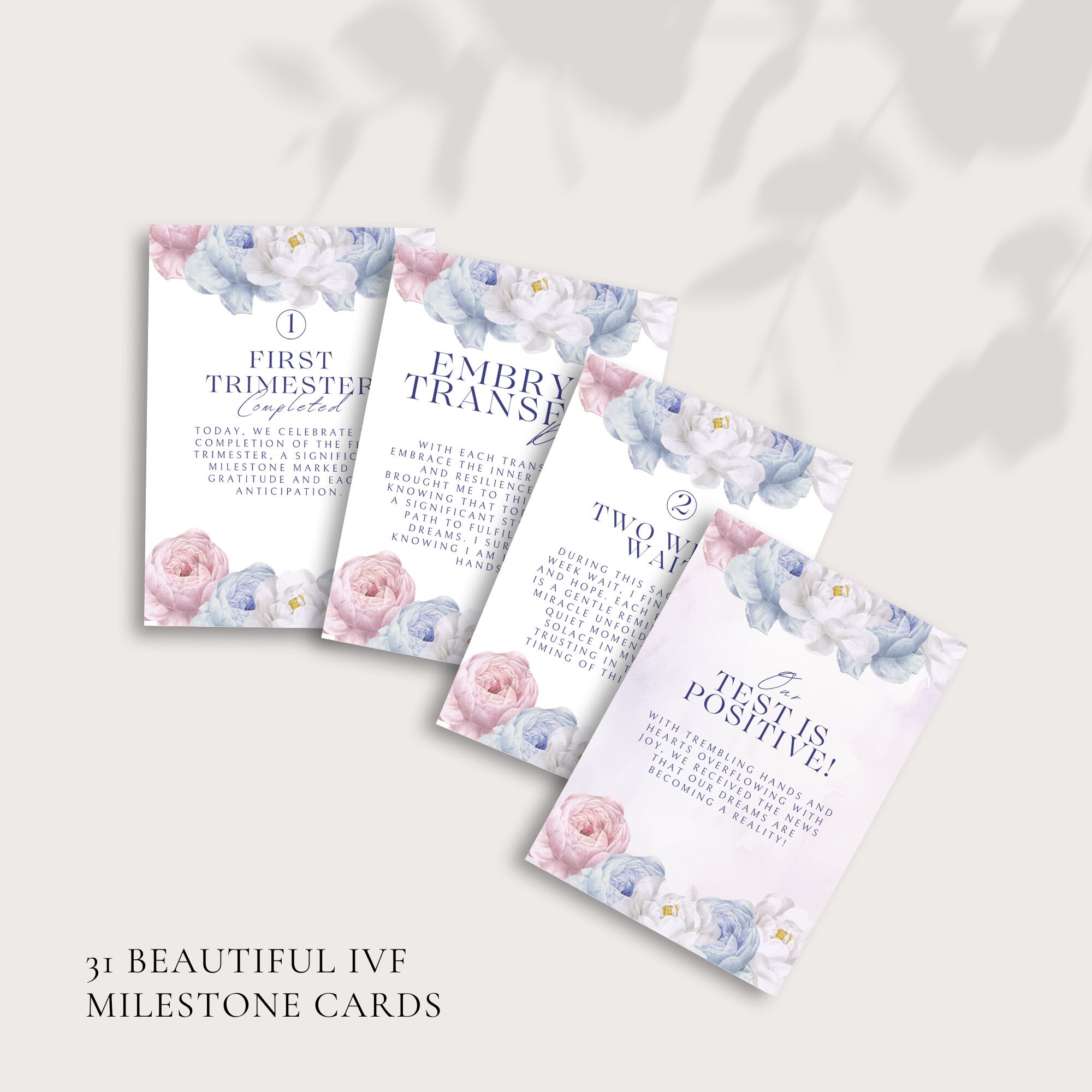 IVF Milestone Cards, Canva Template, Printable Pregnancy Cards, Doula ...