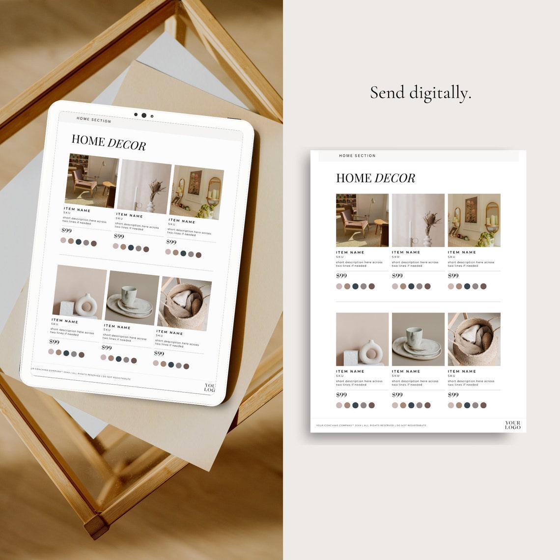 Holiday Gift Guide Template, Product Catalog, Line Sheet Template ...