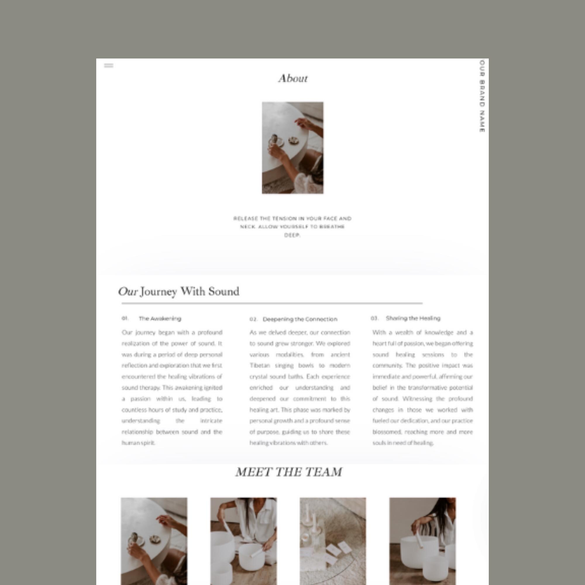 Sound Healing Showit Website Template Spiritual Showit Website Calm