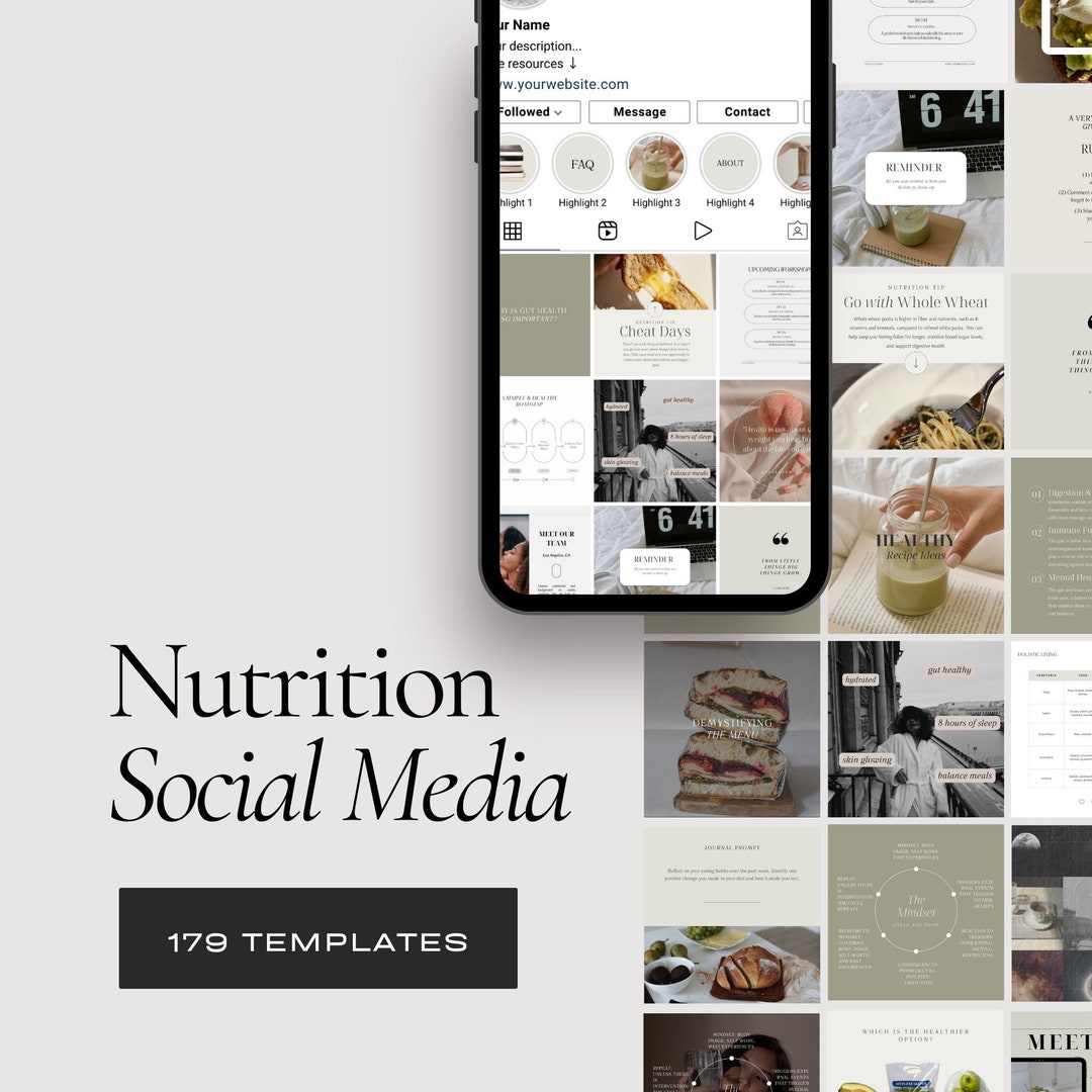 Nutritional Social Media Templates, Nutrition Coach, Health and ...