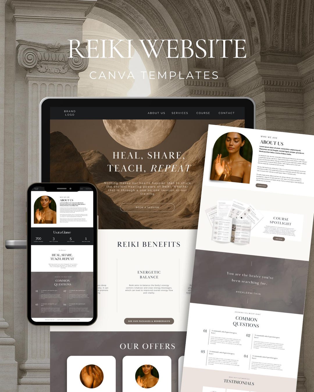 Reiki Healer Website | Editable Canva Website | Energy Healer, Wellness ...