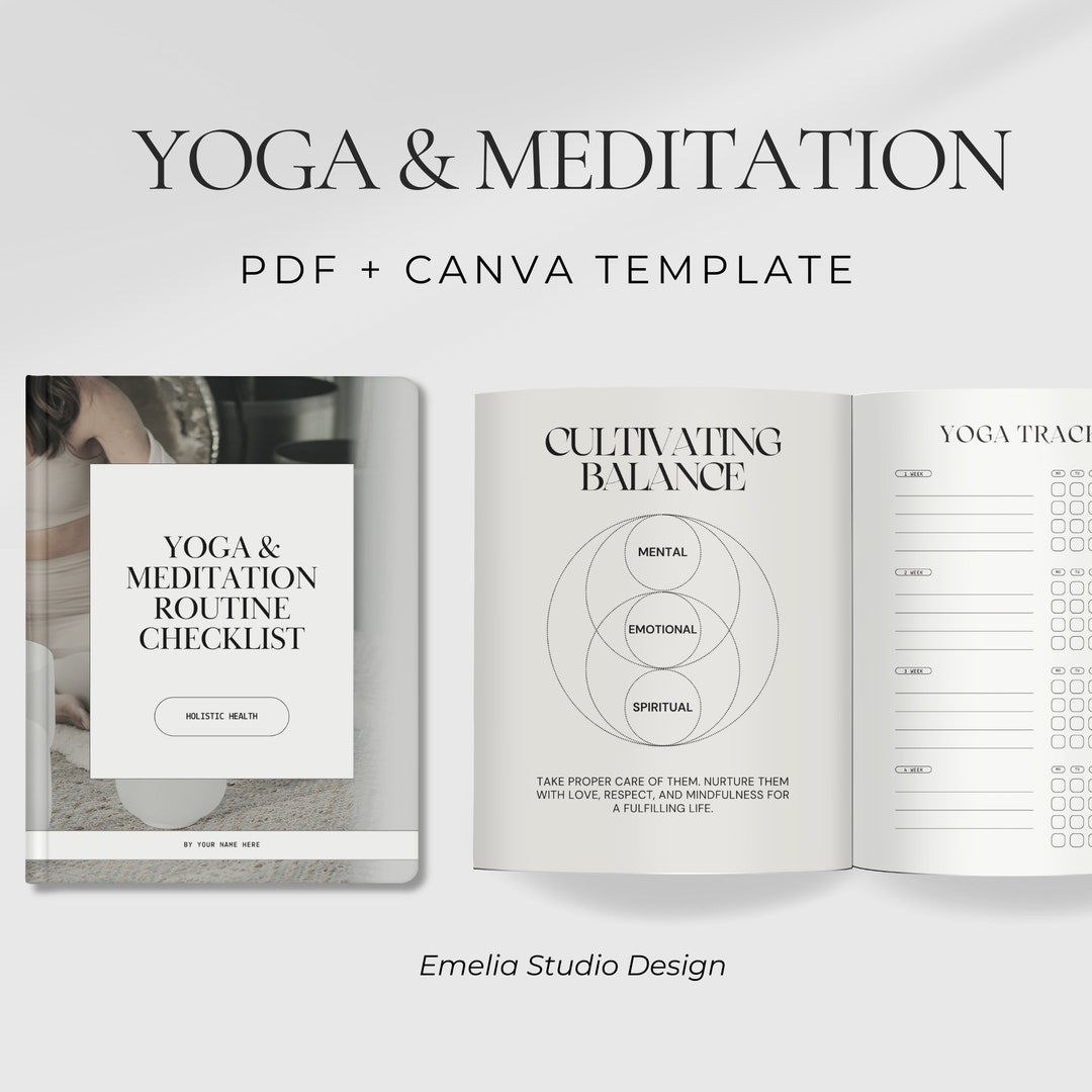 Yoga Checklist, Meditation Planner, Canva Template, Holistic Coach ...