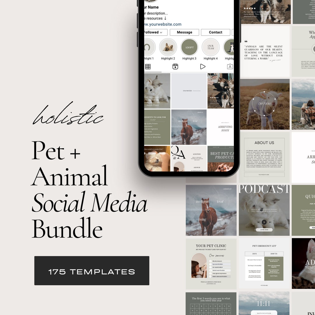 Animal and Pets Instagram Templates, Canva Social Media Posts, Cats ...