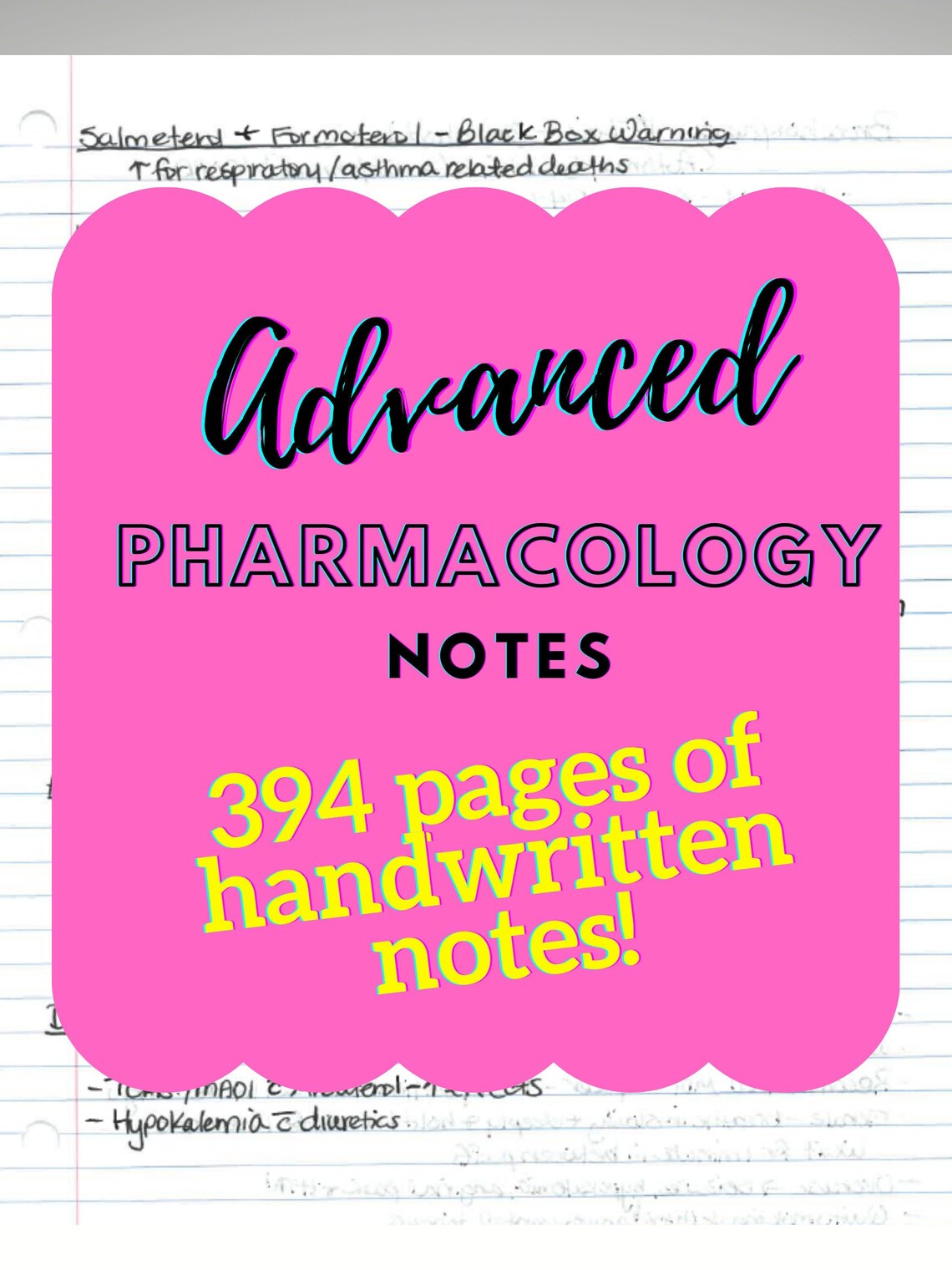 Advanced Pharmacology Handwritten Notes - Etsy