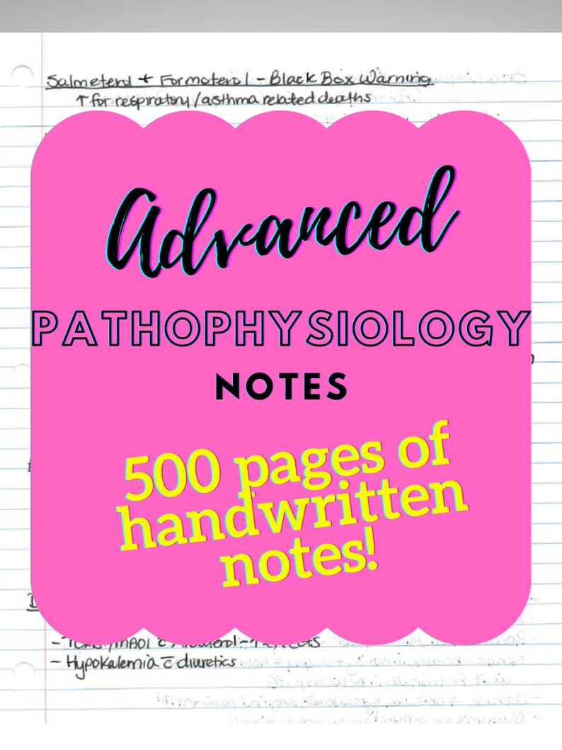 Advanced Pathophysiology Handwritten Notes - Etsy