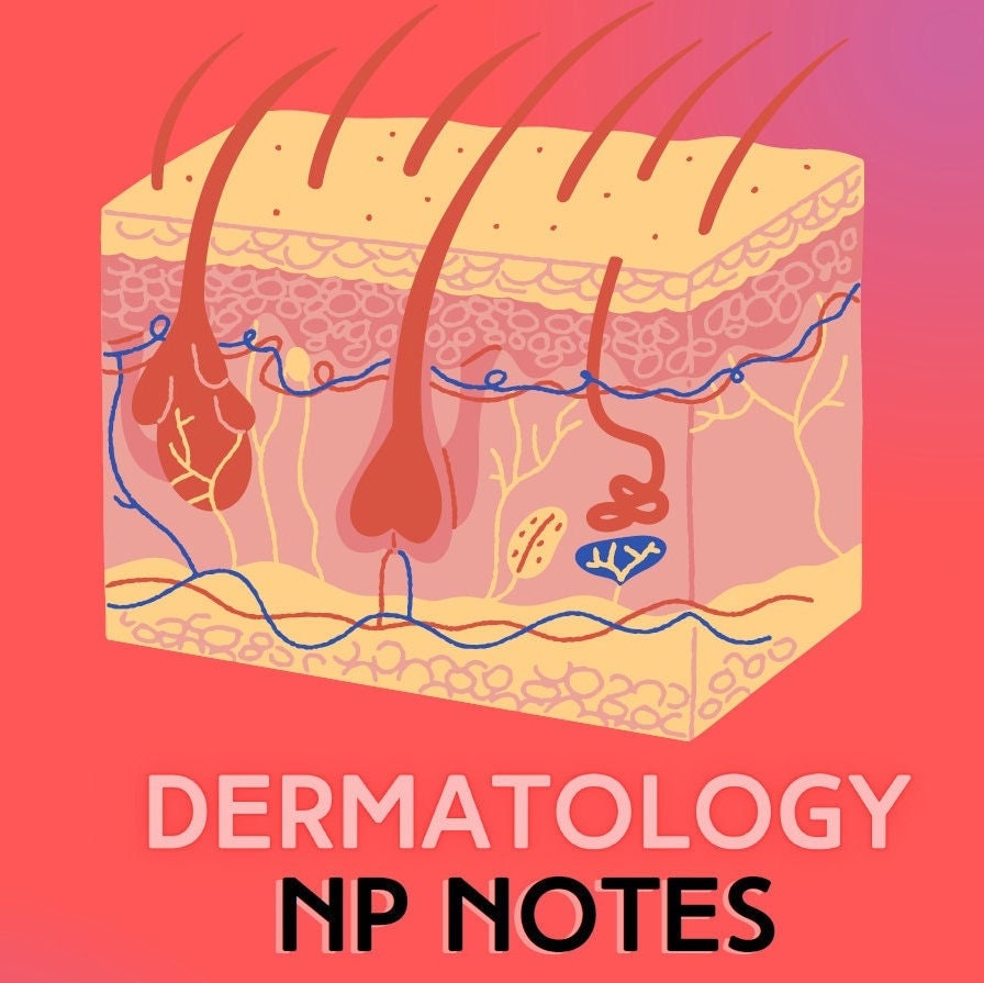 Illustrated Dermatology NP Notes - Etsy