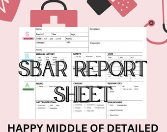 SBAR Nurse Report Sheet/ Step-down ICU Nurse Report Sheet - Etsy
