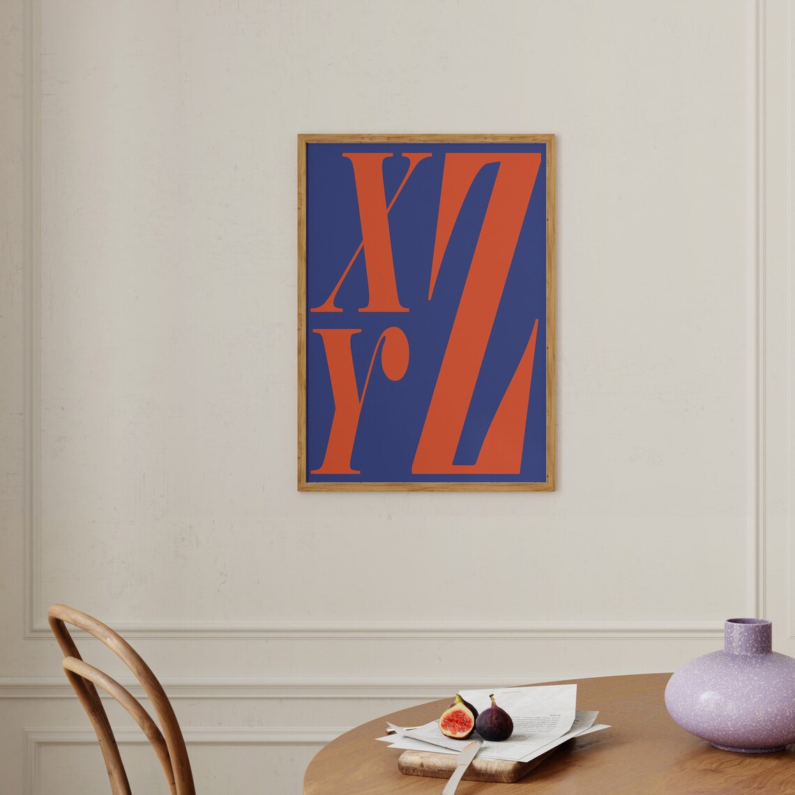 XYZ Neon Print, Danish Interior Poster, Capital Letter Print Digital ...