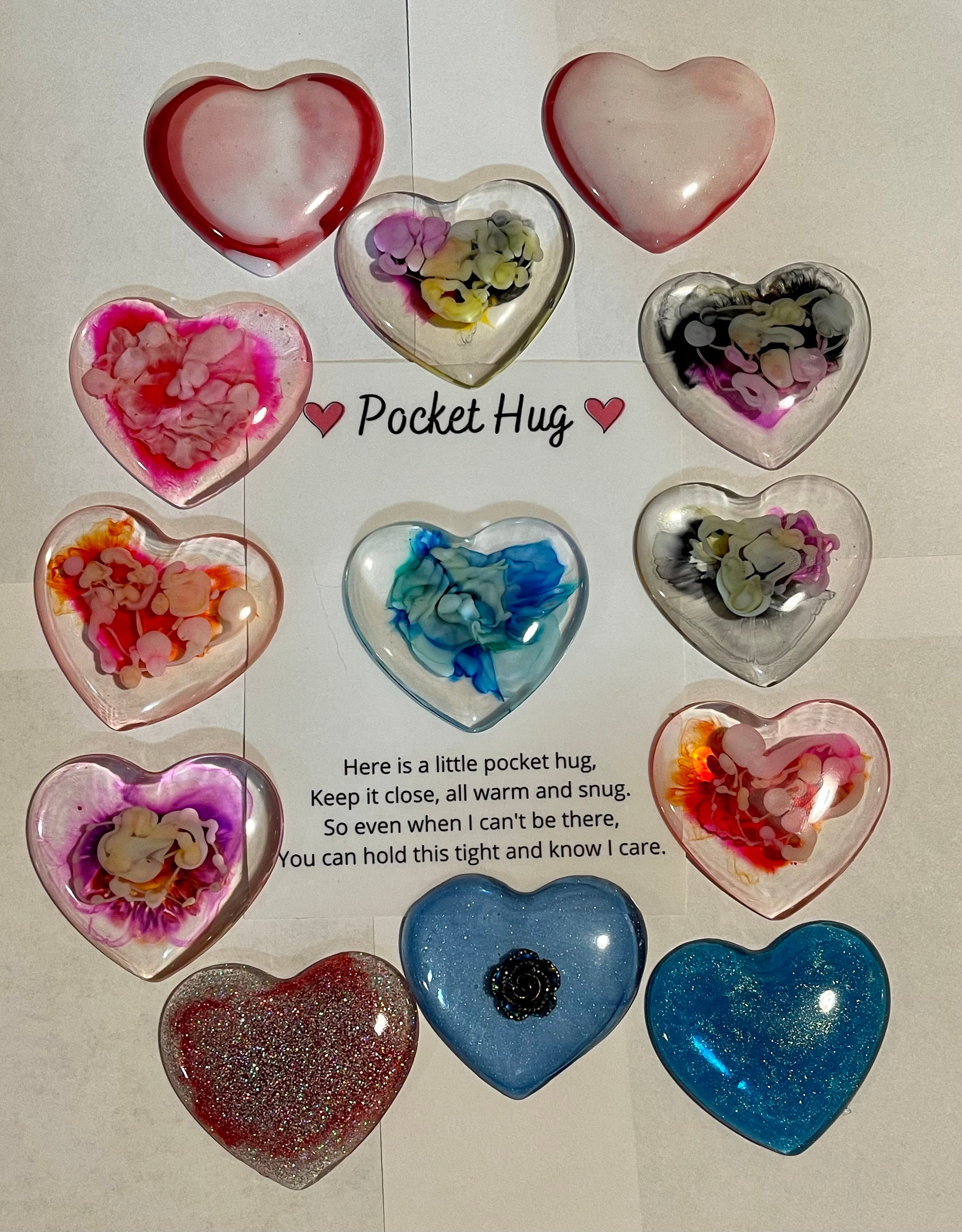 Resin Heart Pocket Hug Gift - Etsy