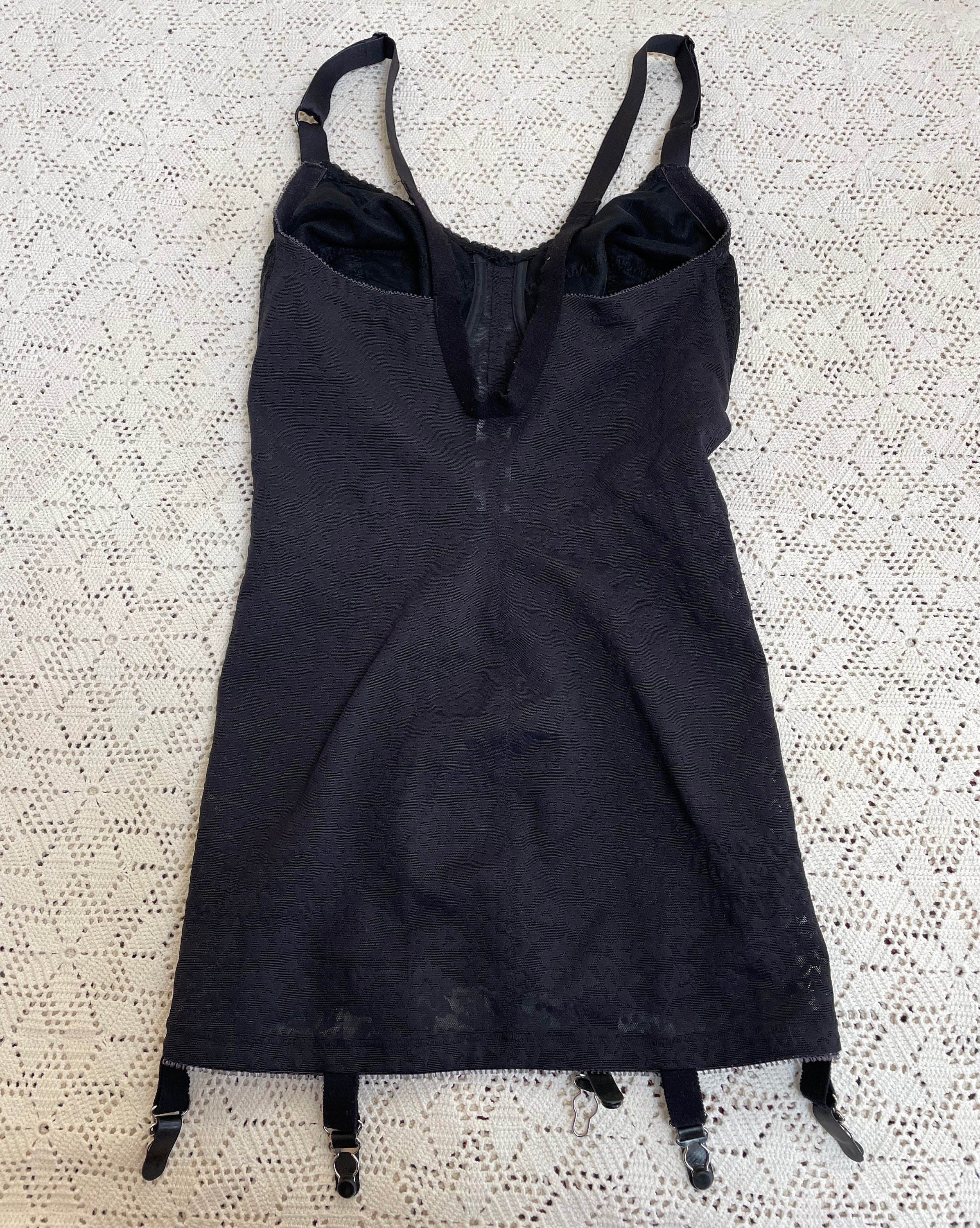 Vintage Lingerie Corset, Girdle, Bra, Garter, Combo Shape Wear Black ...