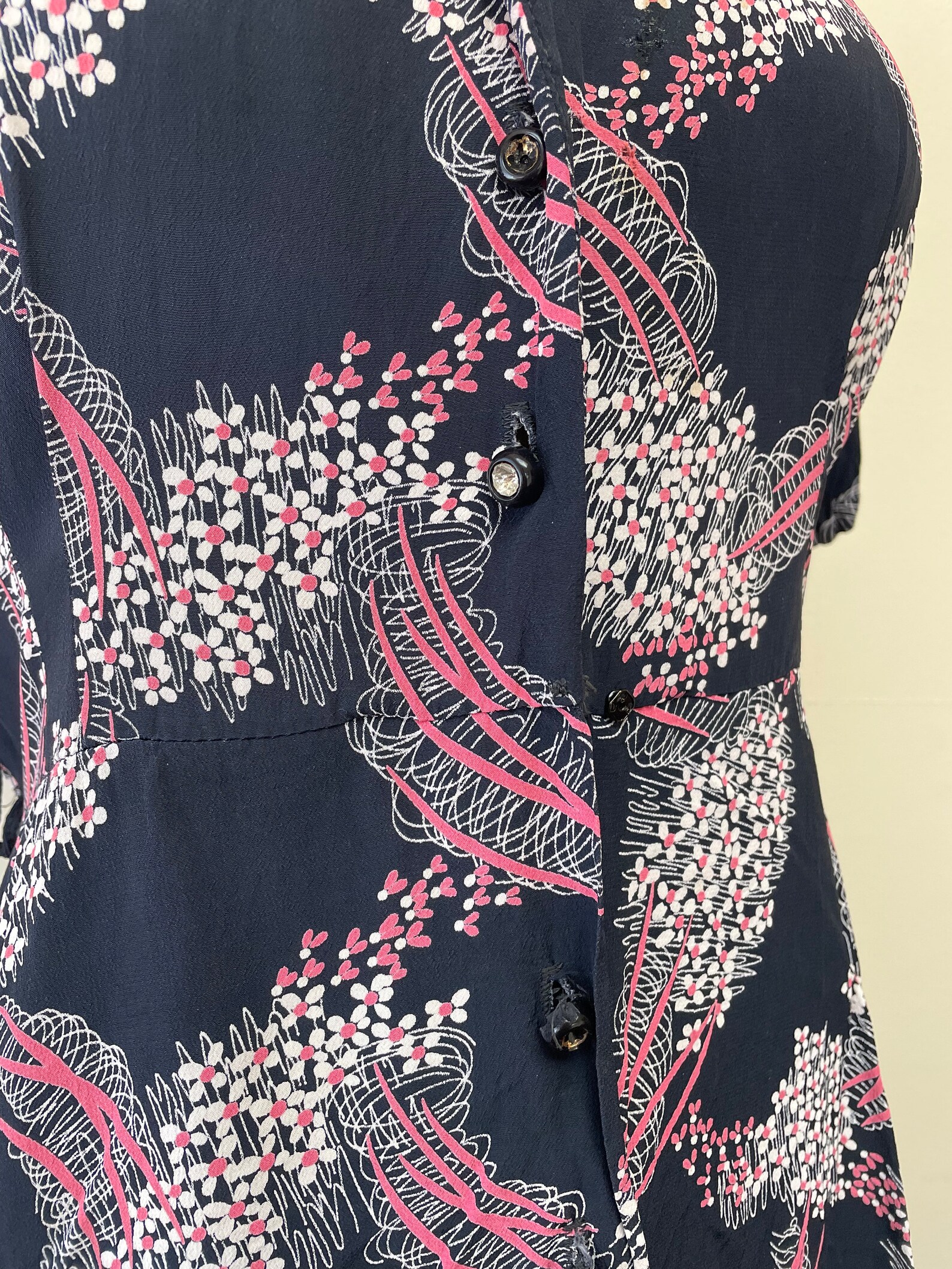 Vintage Rayon 1940"s Peplum Dress - Etsy