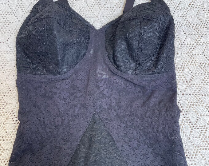 Vintage Lingerie Corset, Girdle, Bra, Garter, Combo Shape Wear Black ...