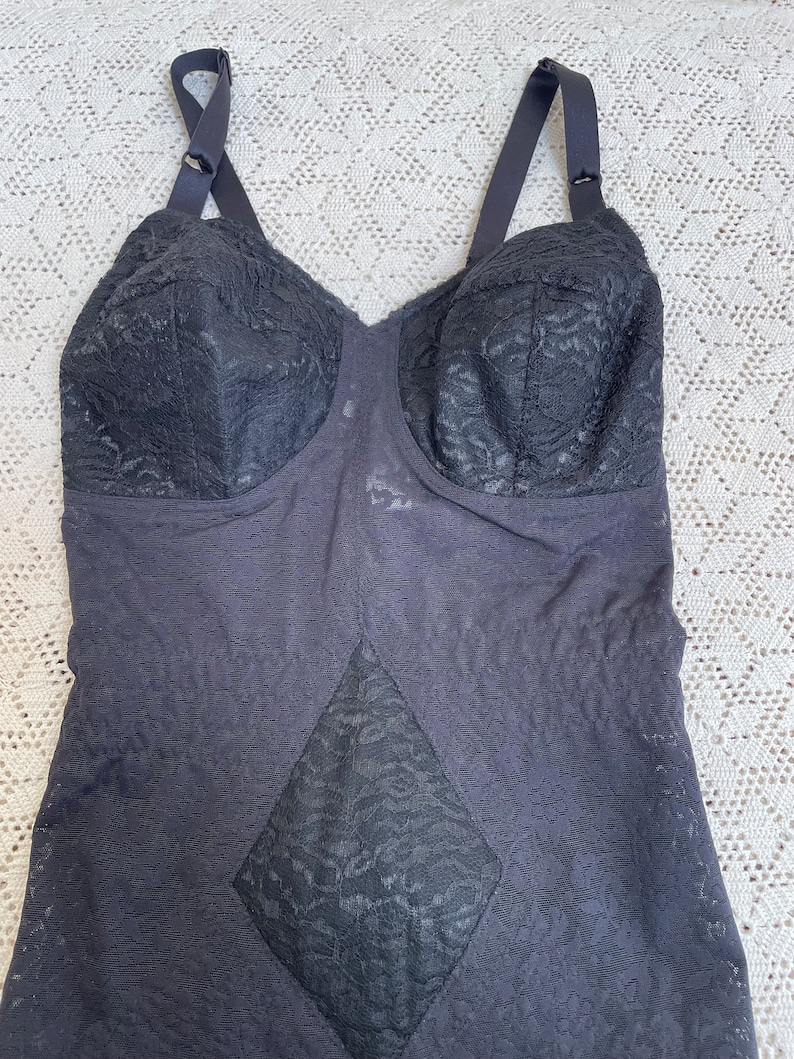Vintage Lingerie Corset, Girdle, Bra, Garter, Combo Shape Wear Black ...